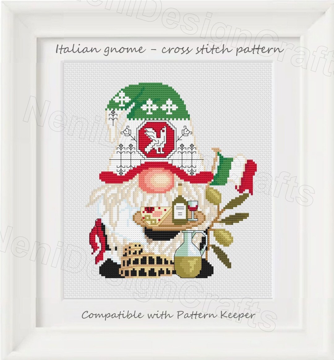Italian Gnome Cross Stitch Pattern Country Pattern Italian Traditions ...