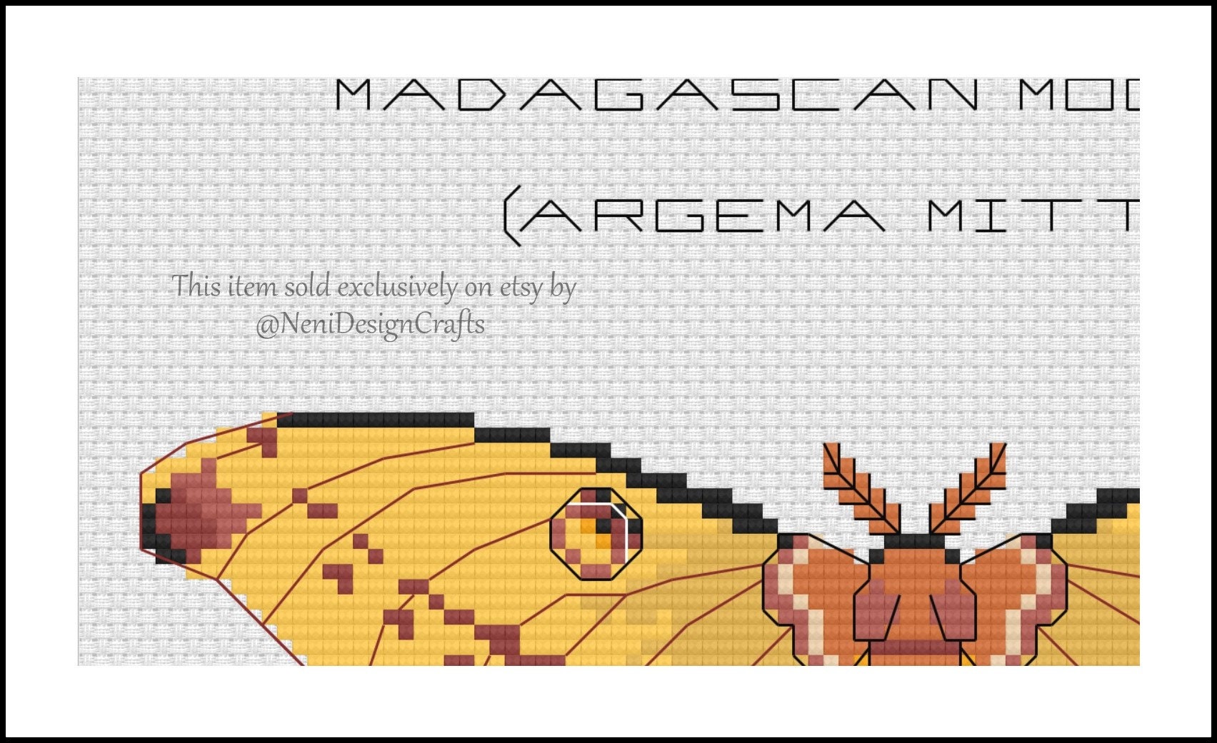 Madagascan Moon Moth Cross Stitch Pattern, Modern Embroidery (PDF ...