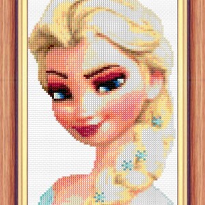 Elsa Small Portrait Cross Stitch Pattern Princess Cross Stitch Elsa ...