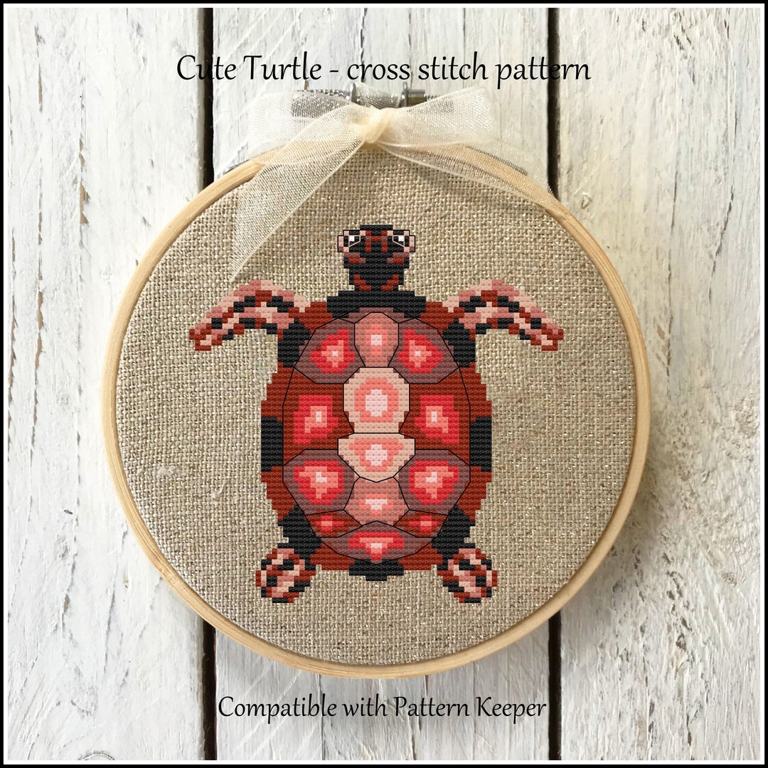 Cute Turtle Cross Stitch Pattern Sea Animal Cross Stitch Modern Cross ...