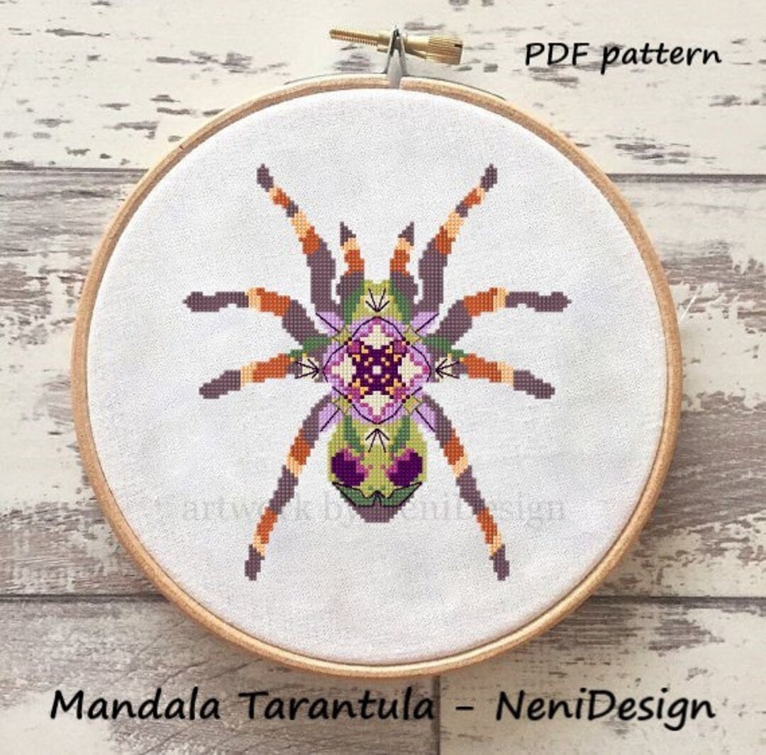 Mandala Tarantula, Cross Stitch Pattern, Cross Stitch Embroidery ...