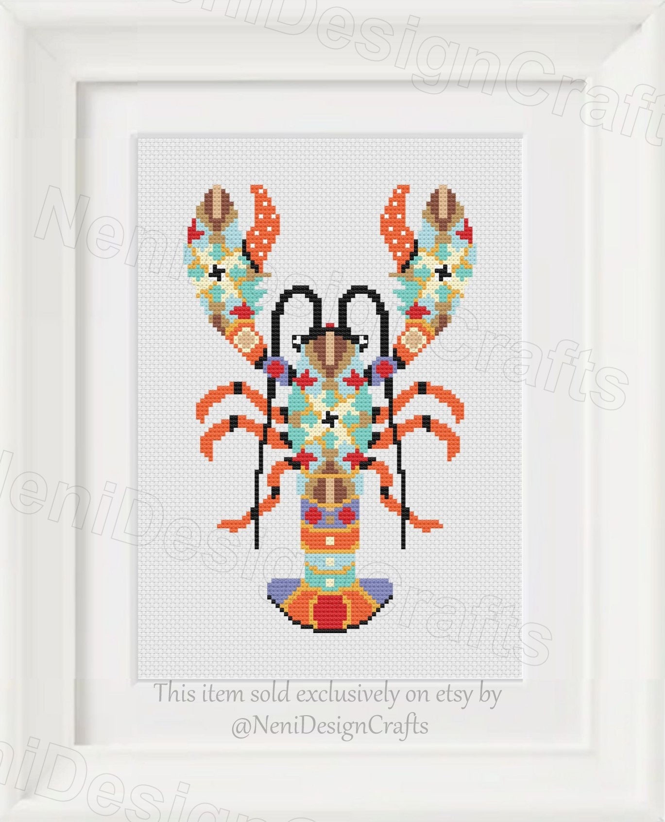 Mandala Lobster Cross Stitch Pattern (PDF Pattern) - Etsy