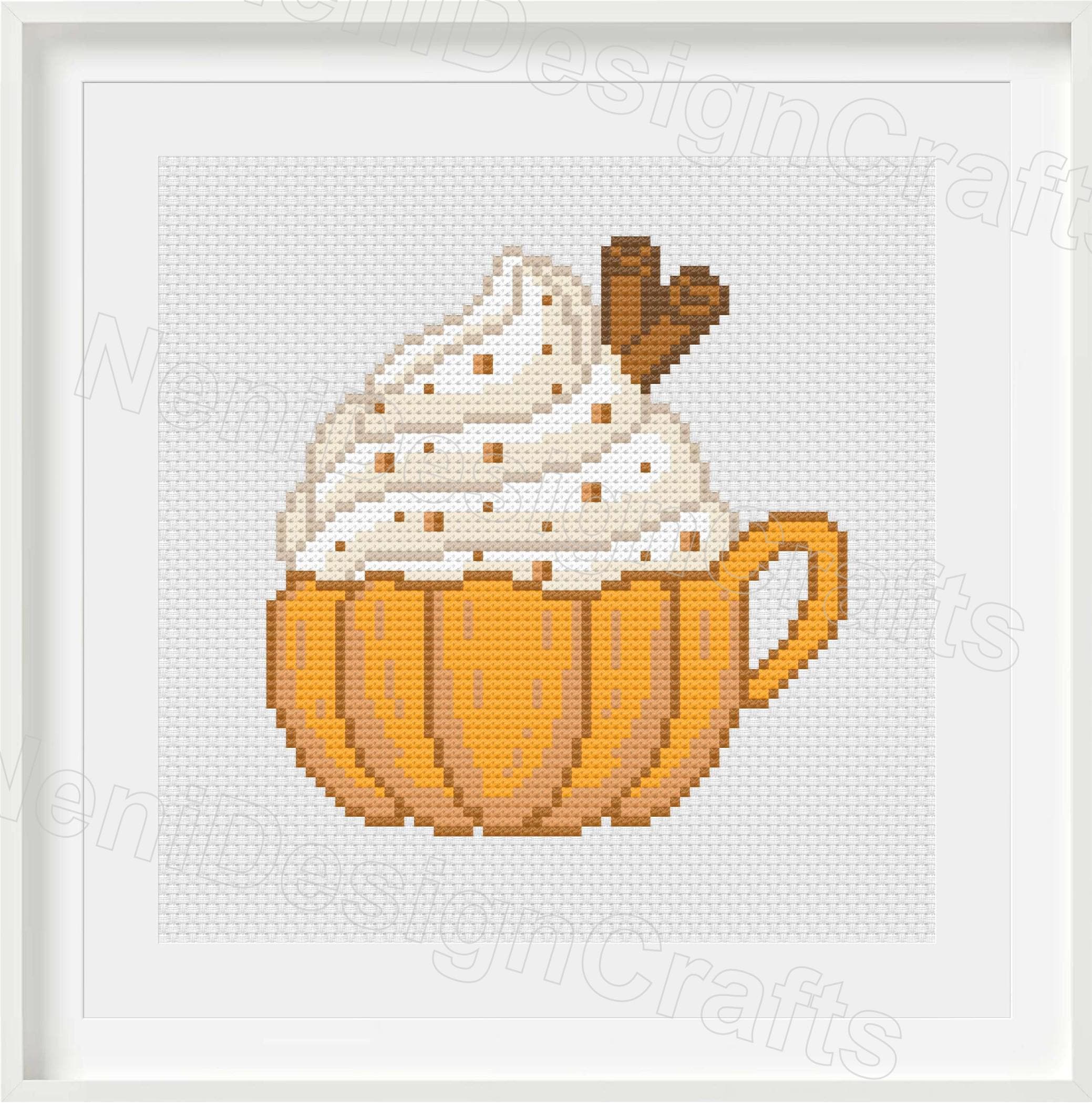Pumpkin Latte Cross Stitch Pattern, Halloween Drink (PDF Pattern) - Etsy