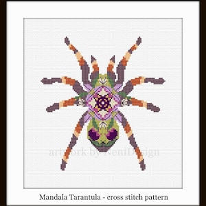 Mandala Tarantula, Cross Stitch Pattern, Cross Stitch Embroidery ...
