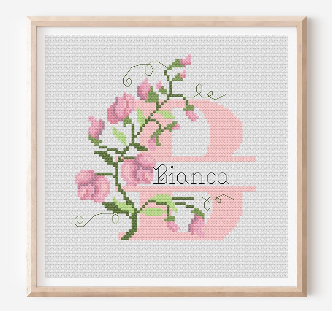 Letter B Cross Stitch Pattern, Sweetpea Floral Alphabet (PDF Pattern ...