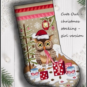 Cute Owl Girl Version Christmas Stocking Girl Christmas Gift DIY ...