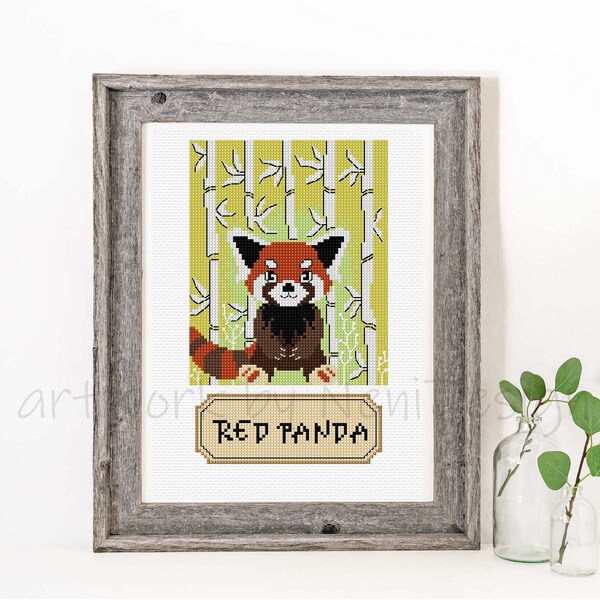 Red Panda Cross Stitch Pattern - Etsy