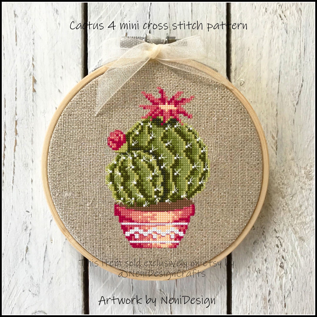 Cactus 4 Mini Pattern Cross Stitch Pattern Cactus Pattern Cactus Cross ...