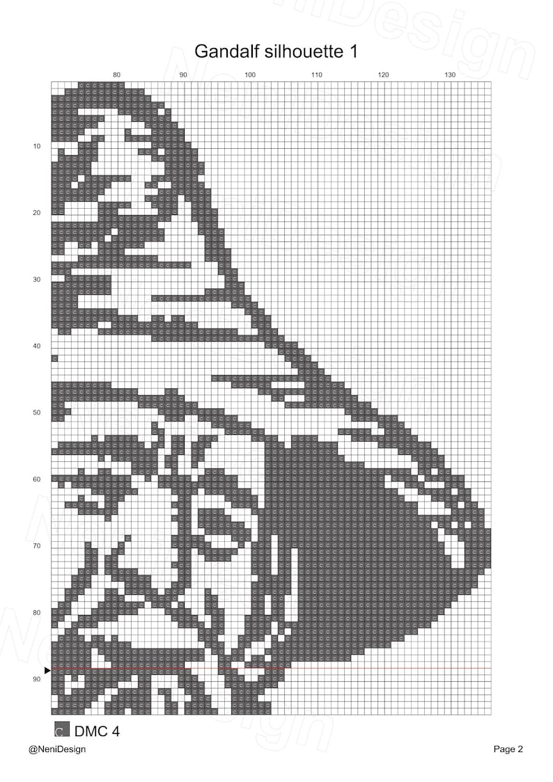 Gandalf Silhouette 1 Cross Stitch Pattern DIY Gandalf Portrait - Etsy
