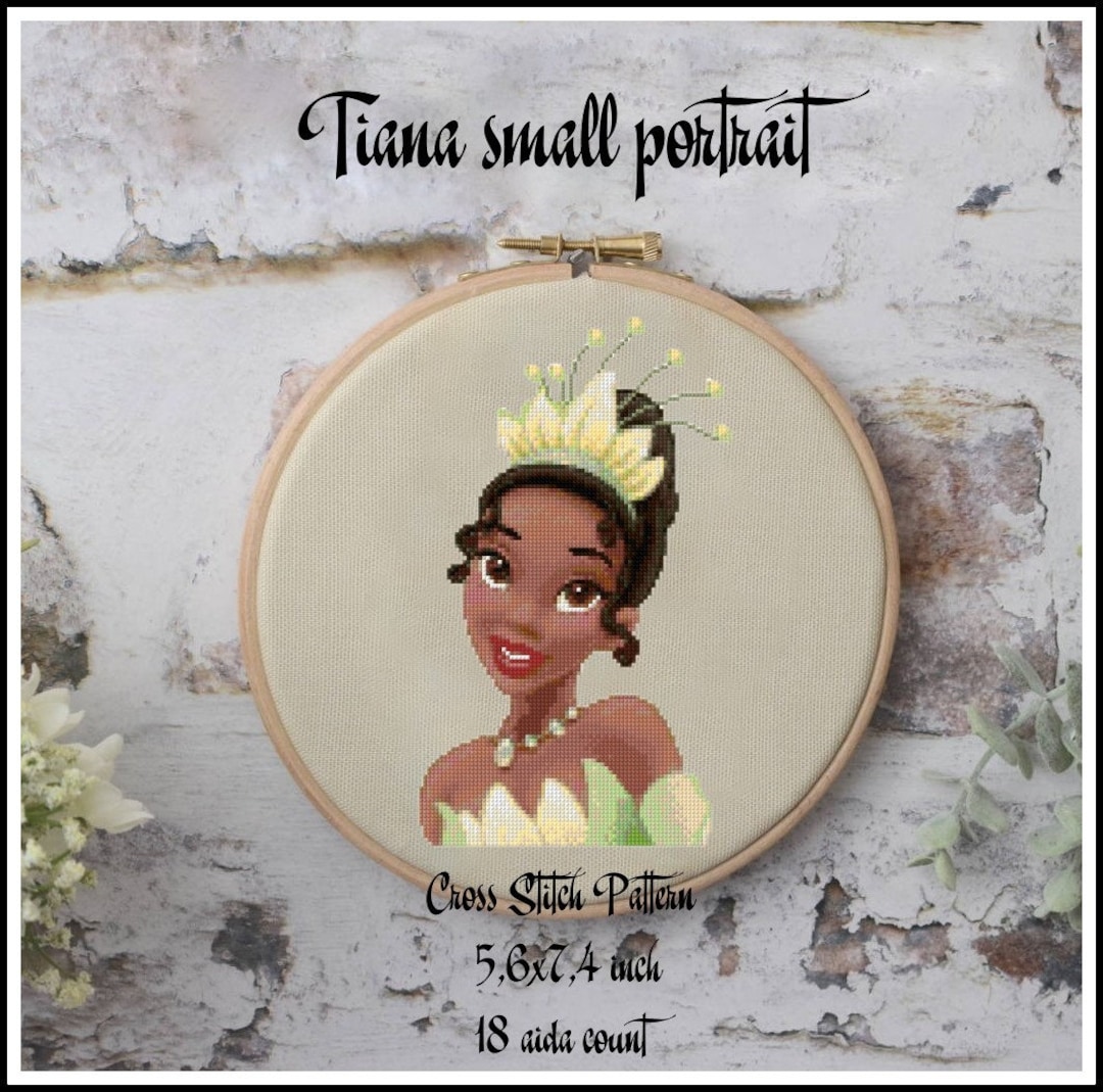 Tiana Small Portrait Cross Stitch Pattern Princess Cross Stitch Tiana ...