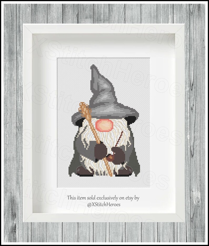 Gandalf Gnome Cross Stitch Pattern Lord of the Rings LOTR - Etsy