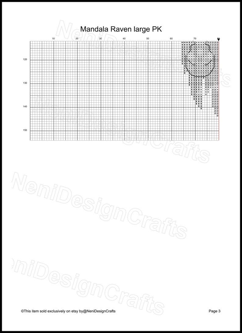 Mandala Raven Cross Stitch Pattern, Halloween Decor (PDF Pattern) - Etsy