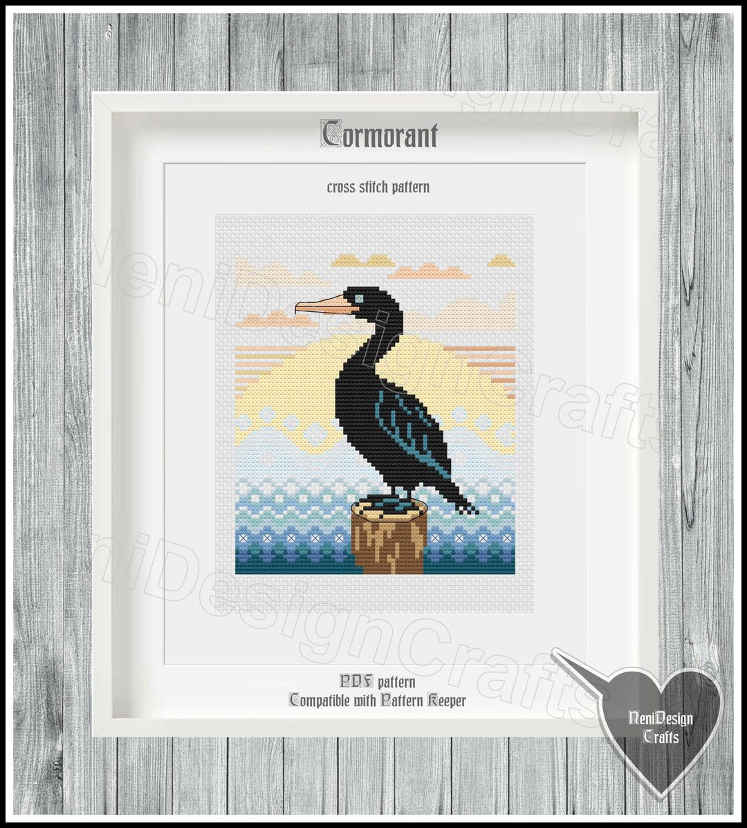 Cormorant Cross Stitch Pattern Bird Pattern Sea Birds Animals Home ...