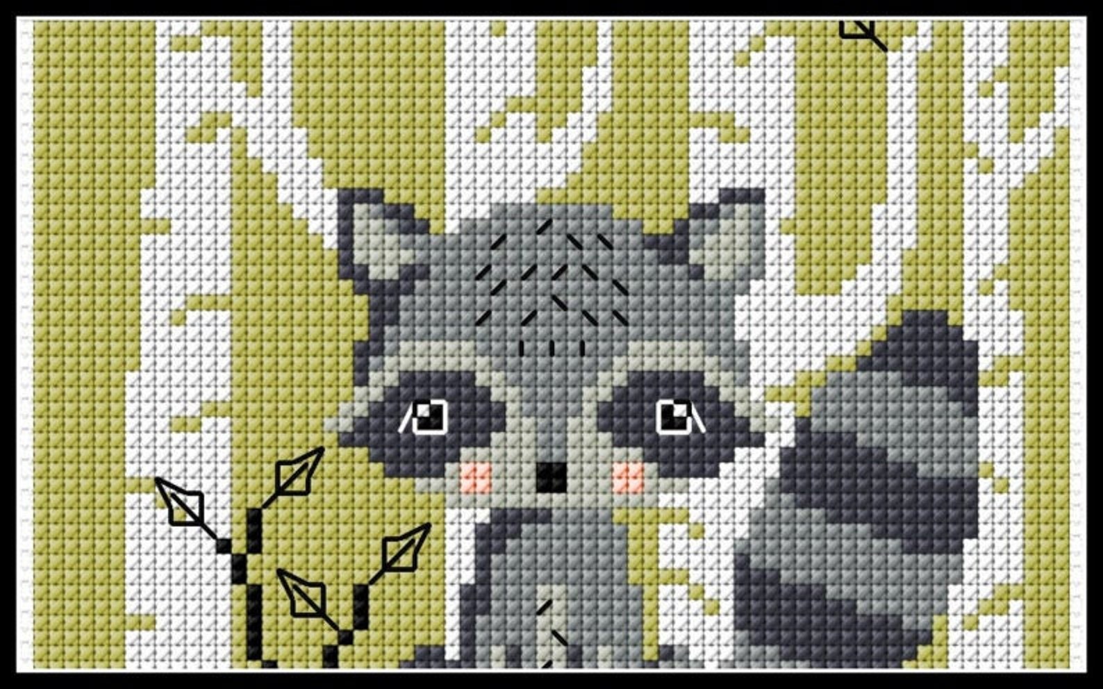 Be Corious Raccoon Cross Stitch Pattern Raccoon Cross Stitch - Etsy UK