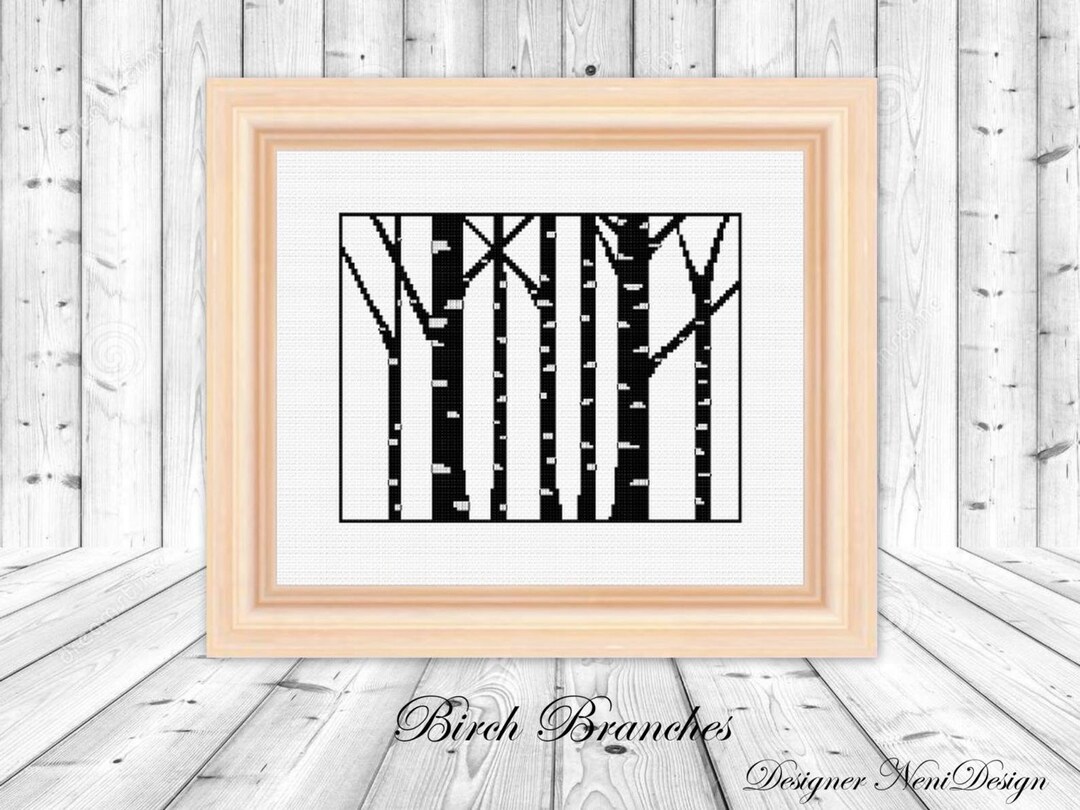 Birch Branches Cross Stitch Pattern Birch Cross Stitch Branches Cross ...