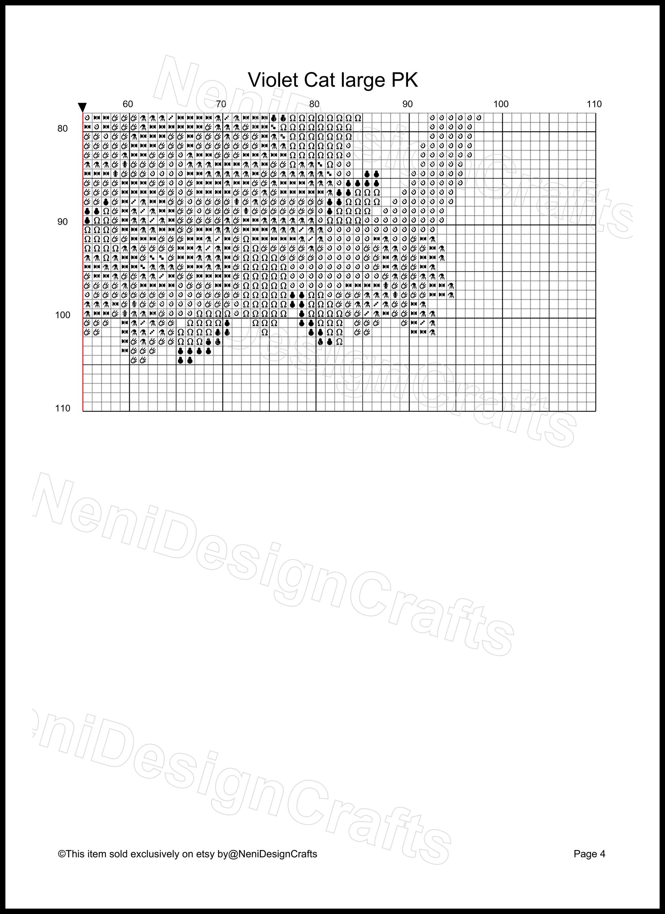 Violet Cat Cross Stitch Pattern, Floral Silhouette (PDF Pattern) - Etsy
