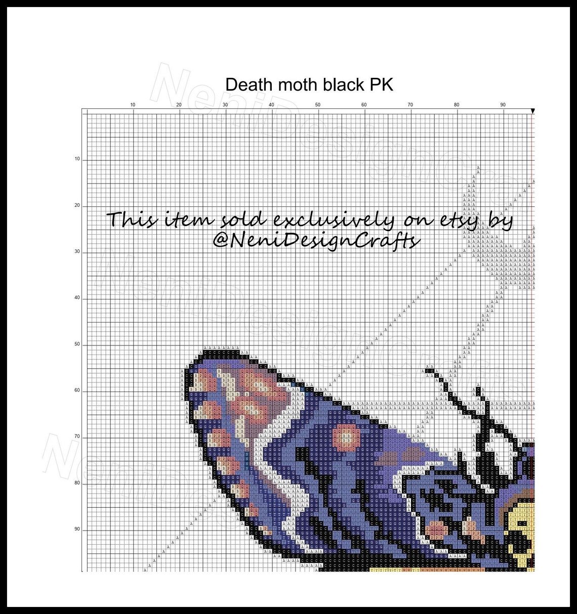Death Moth Cross Stitch Pattern, Mystical Decor (PDF Pattern) - Etsy