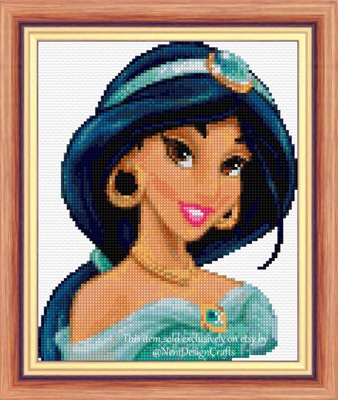 Jasmine Princess Portrait Cross Stitch Pattern (PDF Download) - Etsy