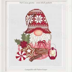 Hot Cocoa Gnome Cross Stitch Pattern Christmas Gnome Holiday Gnome Home Decor Christmas Decor ...