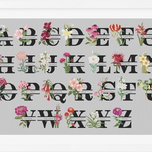 Floral Alphabet Cross Stitch Pattern, Customizable Name (PDF Pattern ...