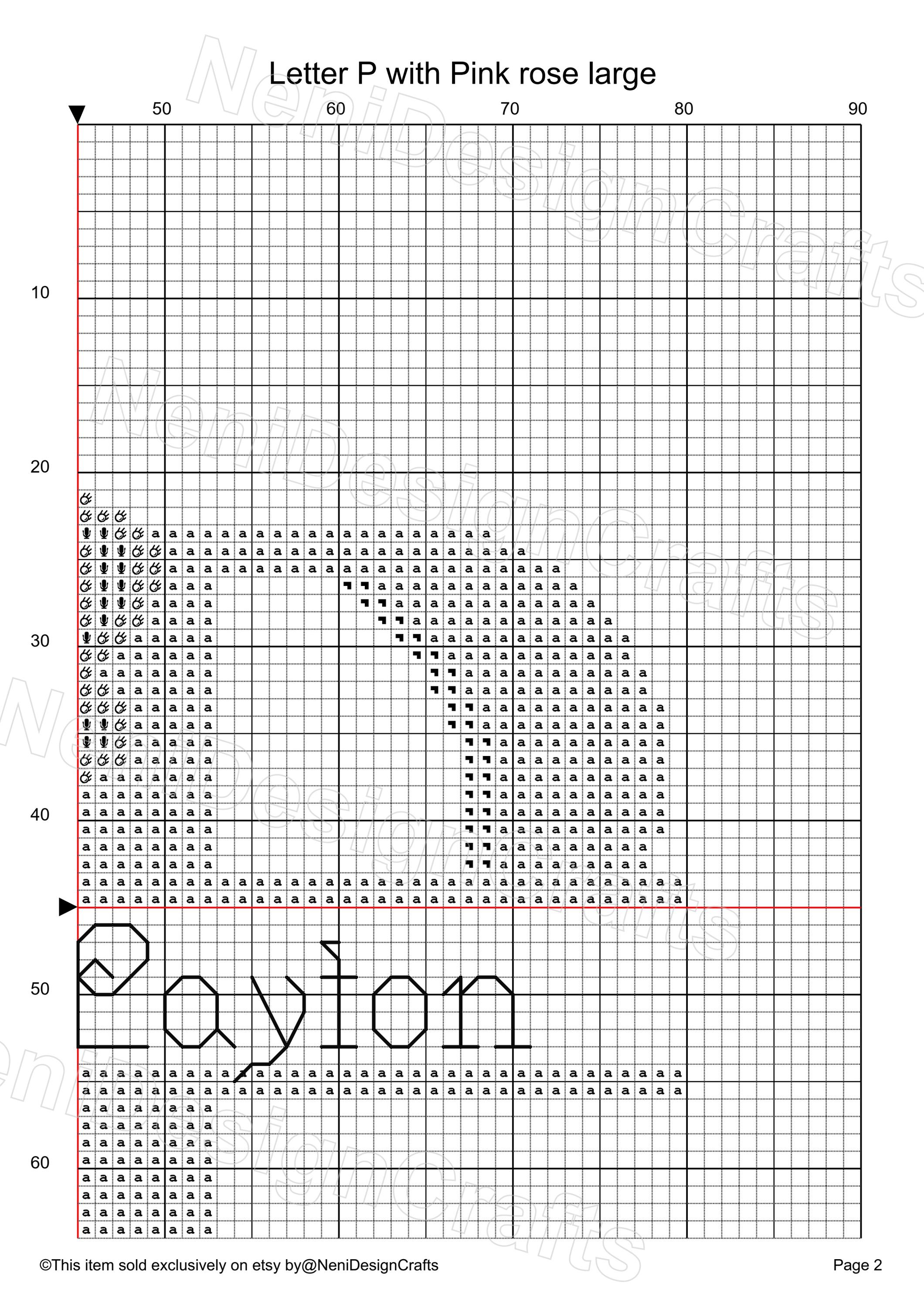Alphabet Cross Stitch Pattern, Alphabet Pattern, Only P Letter ...