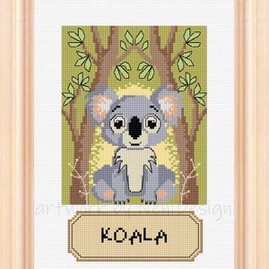 Koala Cross Stitch Pattern Jungle Animal Cross Stitch Pattern Nursery ...