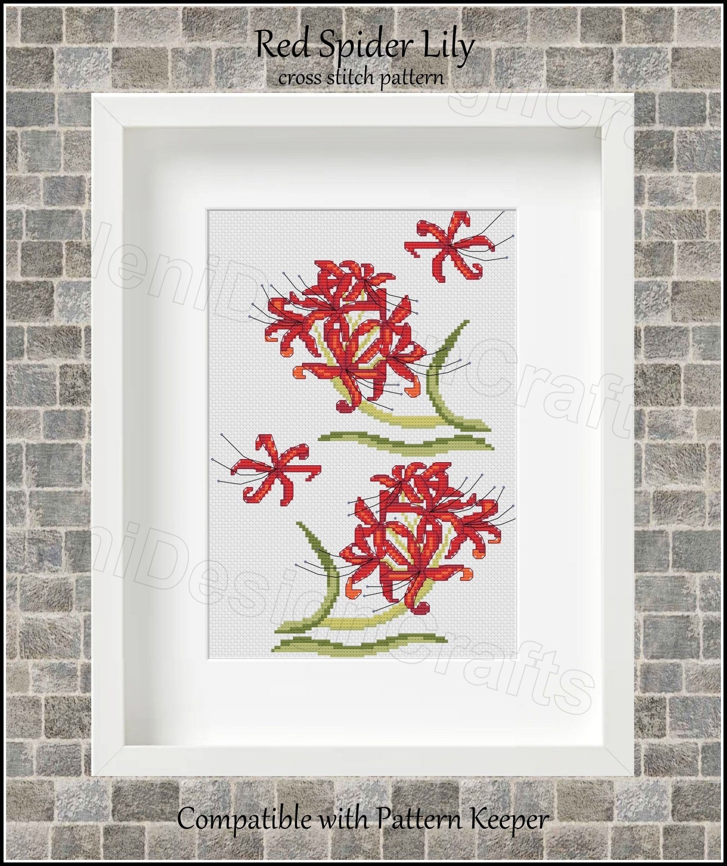 Red Spider Lily Cross Stitch Pattern Flower Cross Stitch - Etsy