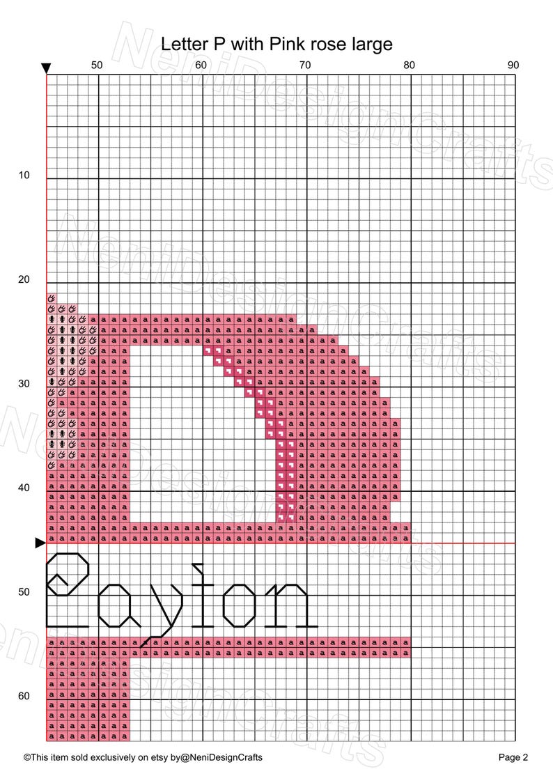 Alphabet Cross Stitch Pattern, Alphabet Pattern, Only P Letter ...