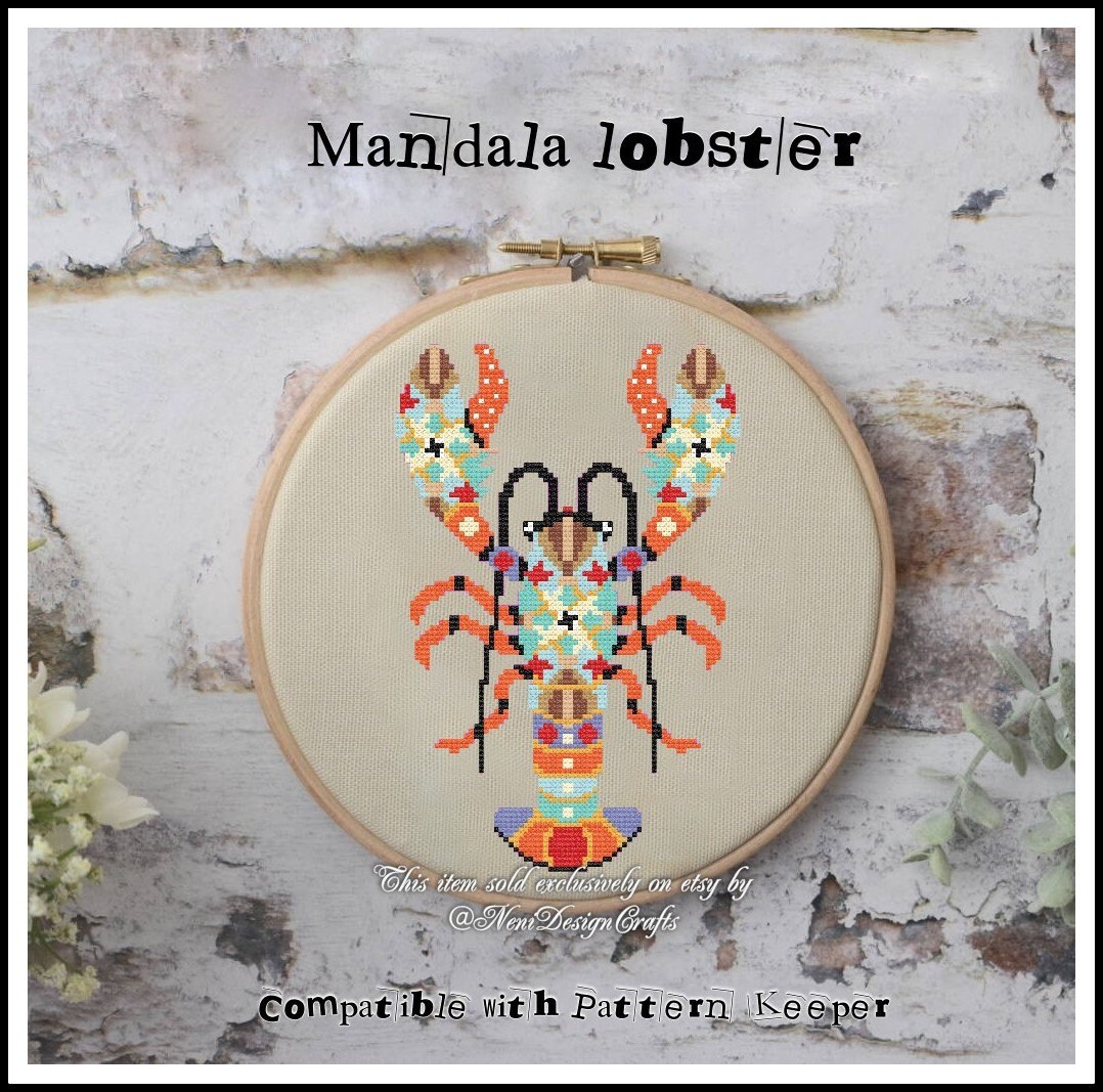 Mandala Lobster Cross Stitch Pattern (PDF Pattern) - Etsy