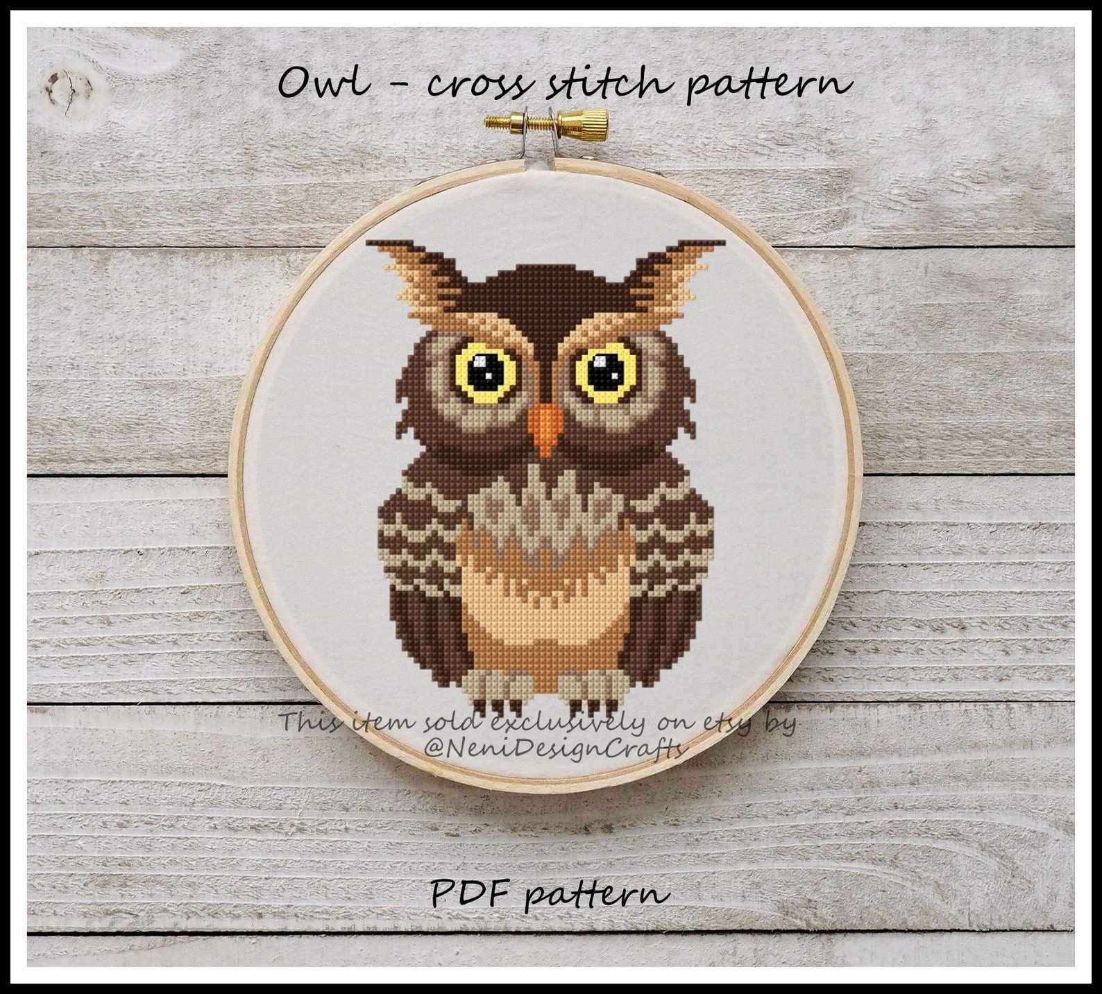 Owl Cross Stitch Pattern Owl Pattern Animal Cross Stitch Cute - Etsy