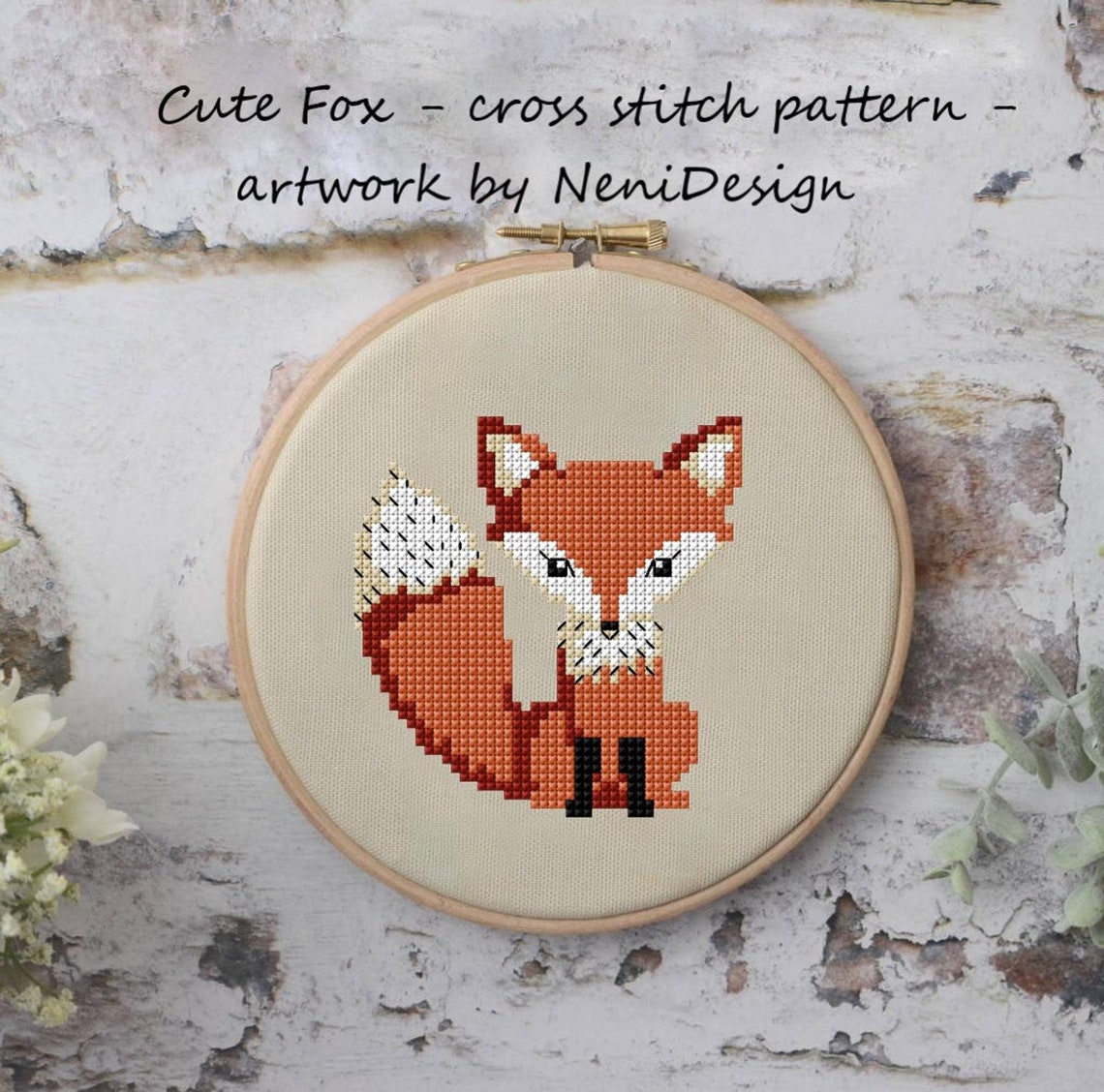 Cute Fox, Cross Stitch Pattern, Cross Stitch Fox, Fox Pattern ...