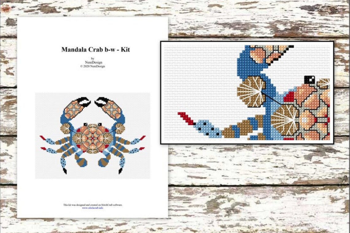 Mandala Crab Cross Stitch Pattern Cross Stitch Mandala Animal - Etsy