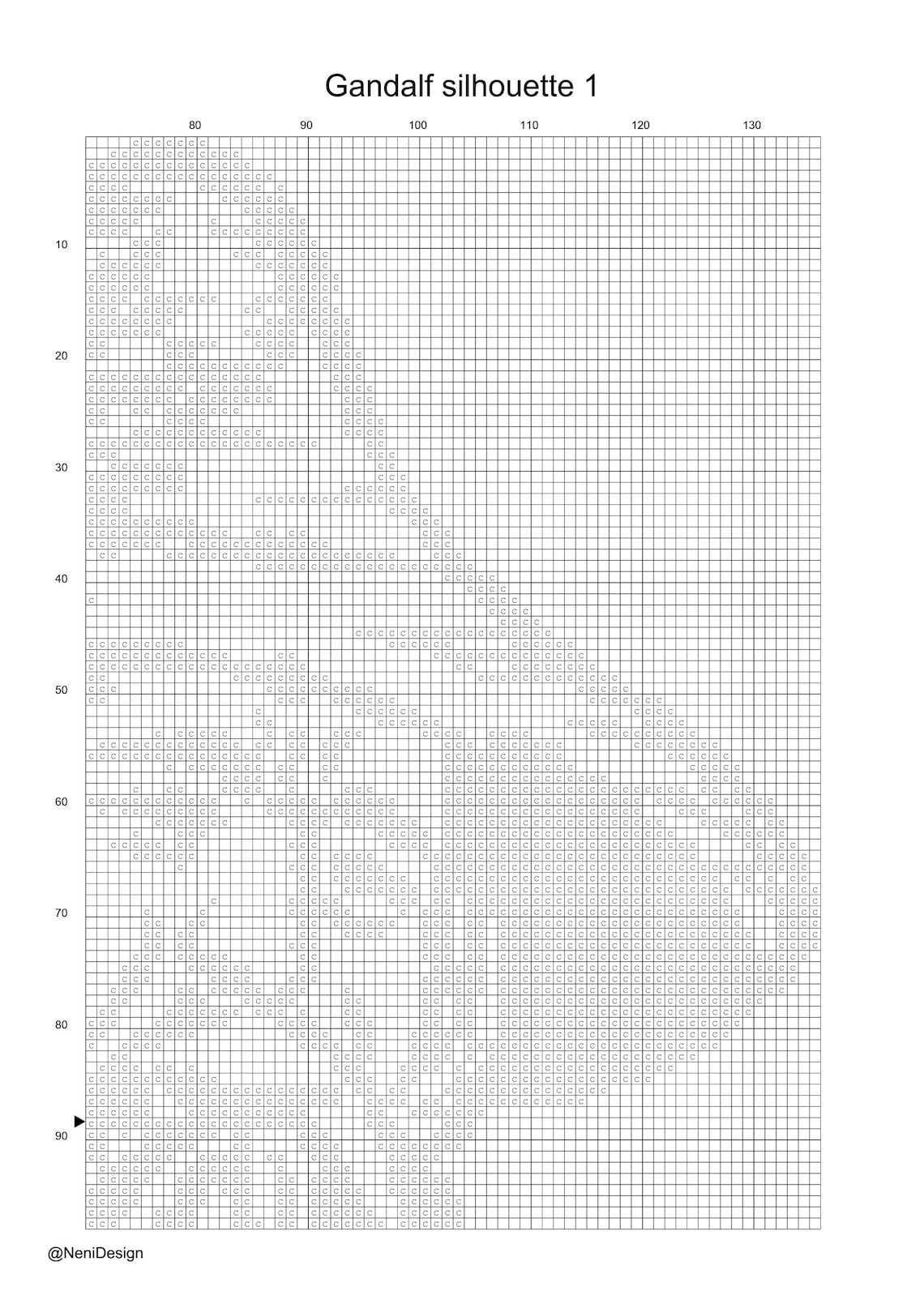 Gandalf Silhouette 1 Cross Stitch Pattern DIY Gandalf Portrait - Etsy