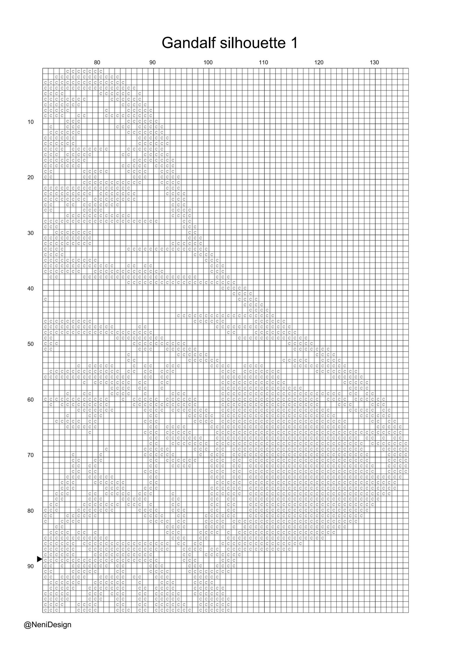 Gandalf Silhouette 1 Cross Stitch Pattern DIY Gandalf Portrait - Etsy