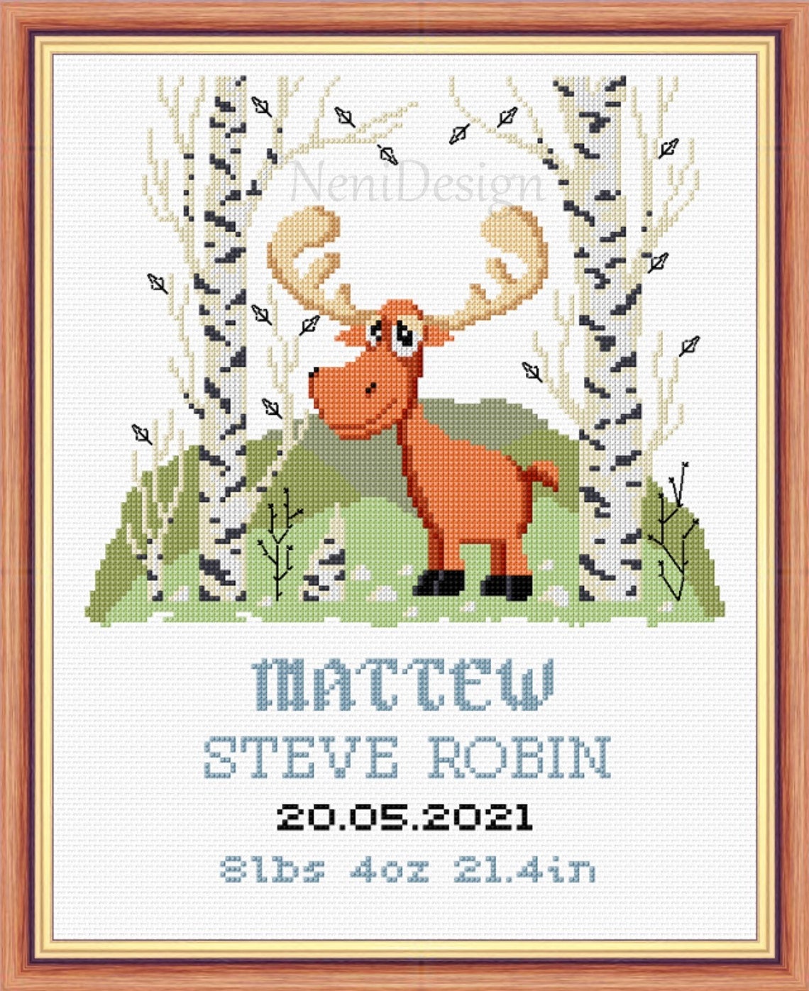 Baby Birth Announcement Cross Stitch Pattern DIY New Baby - Etsy