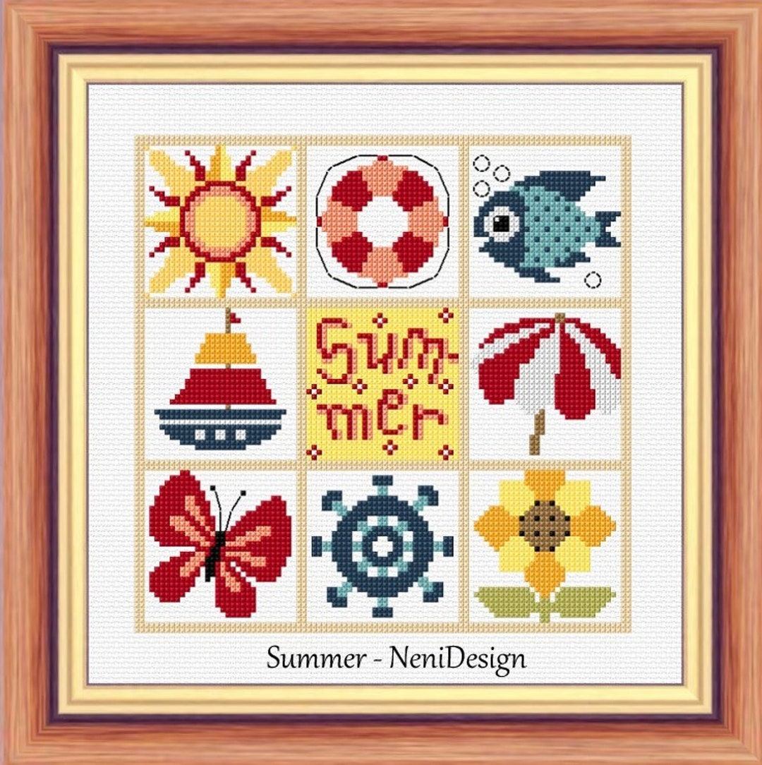Summer Cross Stitch Pattern DIY Summer Pattern Waterside Pattern ...