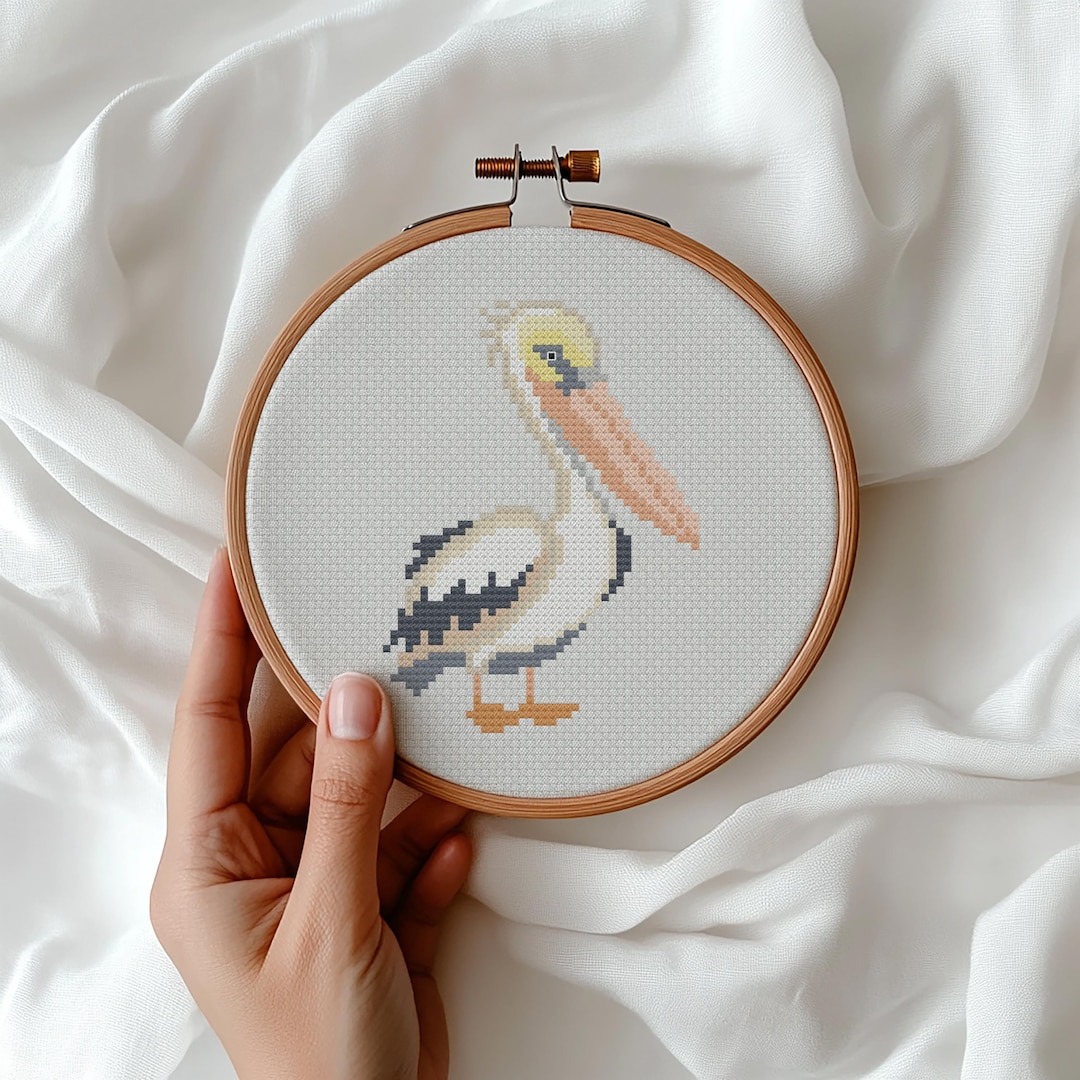 Pelican Cross Stitch Pattern, Mini Sea Bird Embroidery (PDF Pattern) - Etsy