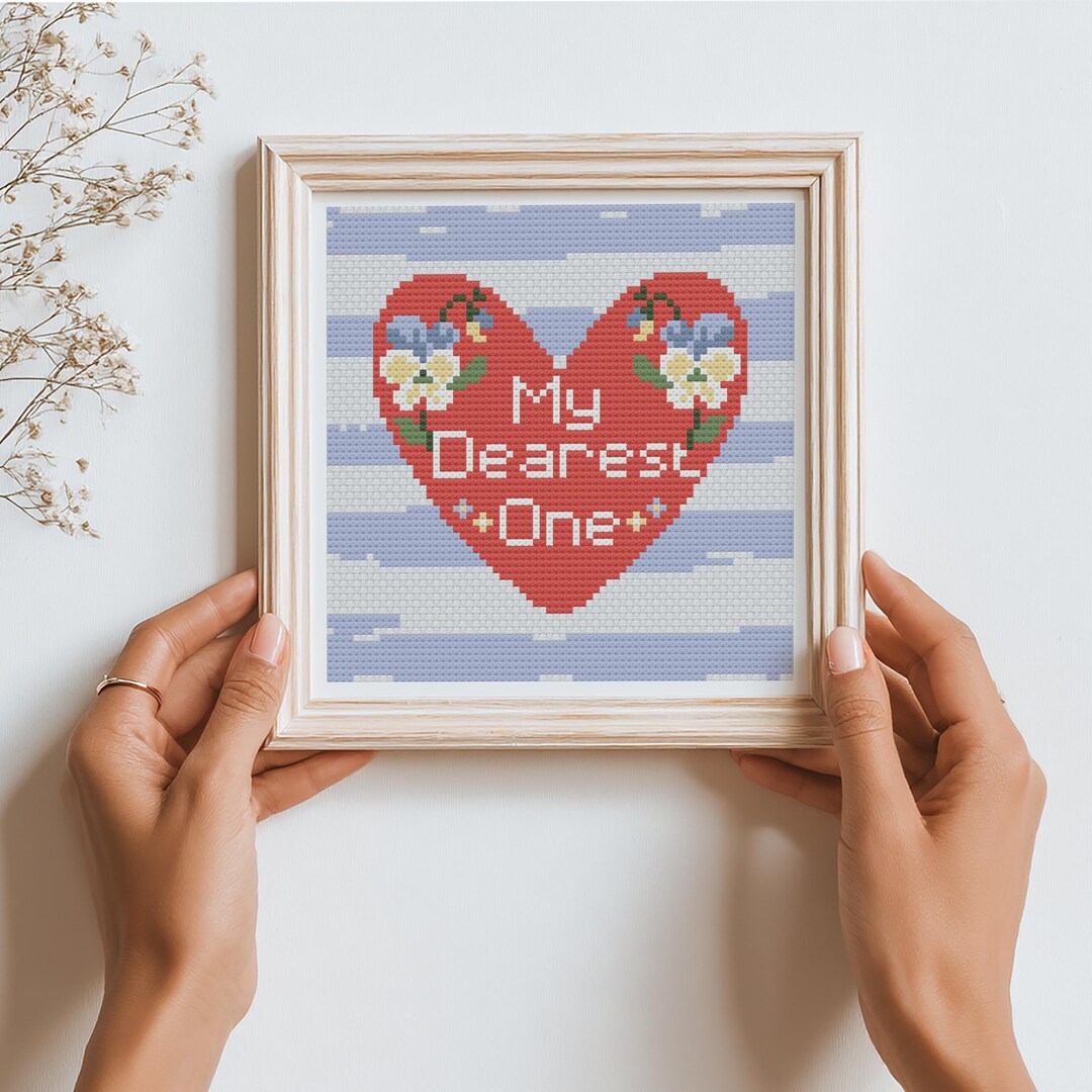 Mini Valentine's Day Cross Stitch: Quotes - My Dearest One, Hearts, PDF ...