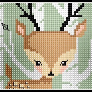 Be Kind Fawn Cross Stitch Pattern Fawn Cross Stitch Kids Room ...