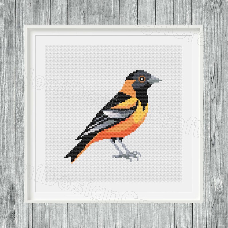 Oriole Bird Cross Stitch Pattern, Songbirds, Mini Embroidery, PDF ...