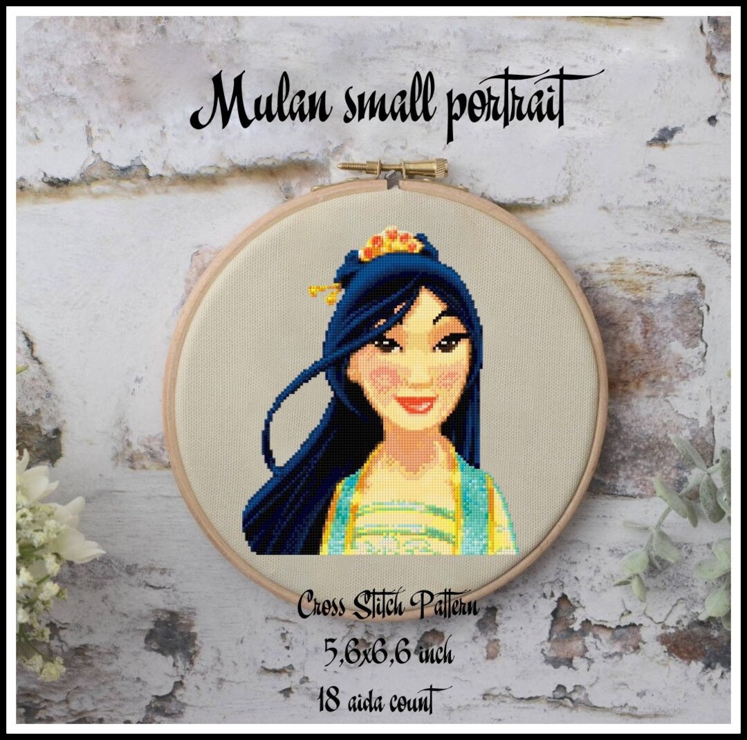 Mulan Portrait Cross Stitch Pattern: Princess Tale (PDF Pattern) - Etsy