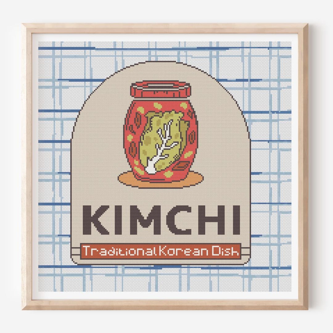 Kimchi Cross Stitch Pattern, Korean Food Embroidery (PDF Download) - Etsy