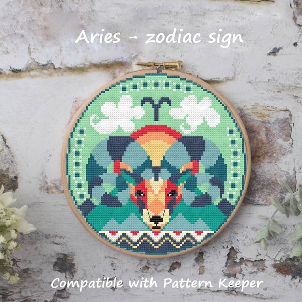 Aries Cross Stitch - Etsy