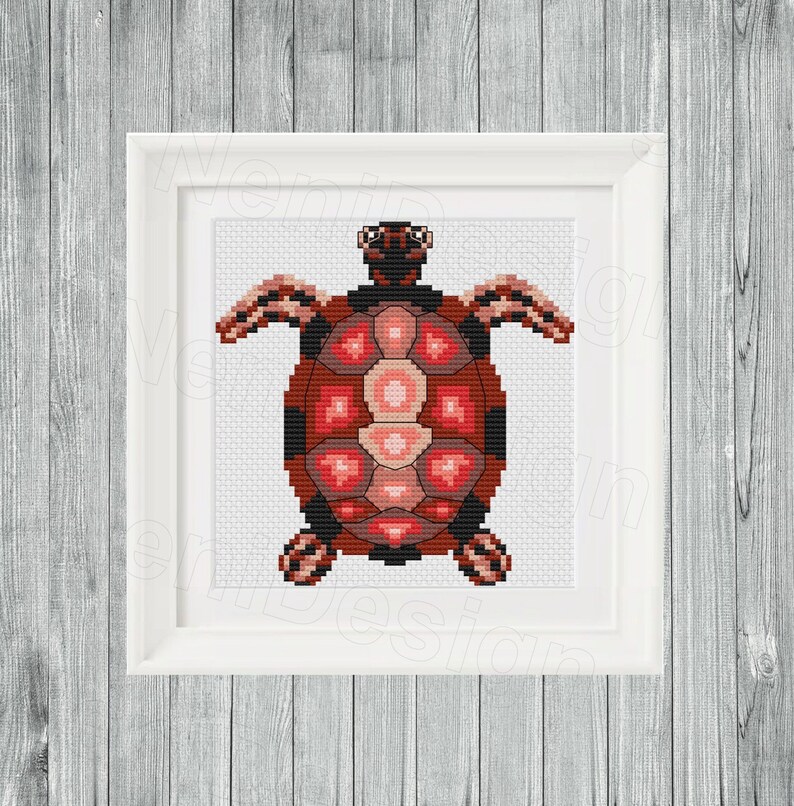 Turtle Cross Stitch Pattern, Sea Animal Design (PDF Pattern) - Etsy