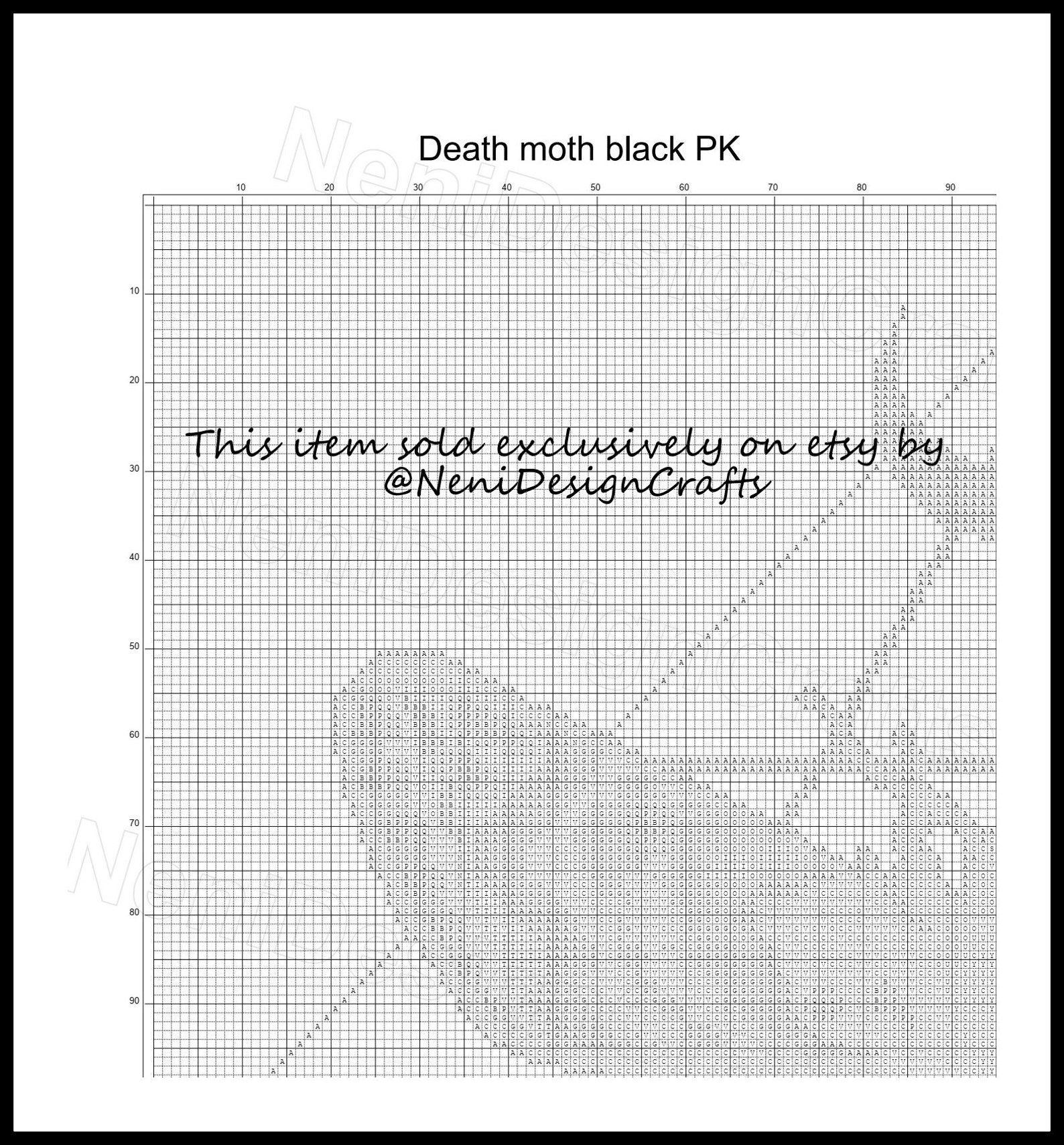 Death Moth Black Cross Stitch Pattern Moth Cross Stitch Death | Etsy