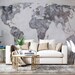 World Map Wallpaper / Cream Color Wallpaper / Dark Wallpaper / Peel ...