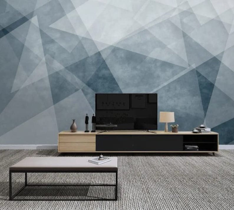 Abstract Geometric Shapes Wallpaper Creative Design Wall Decor - Etsy