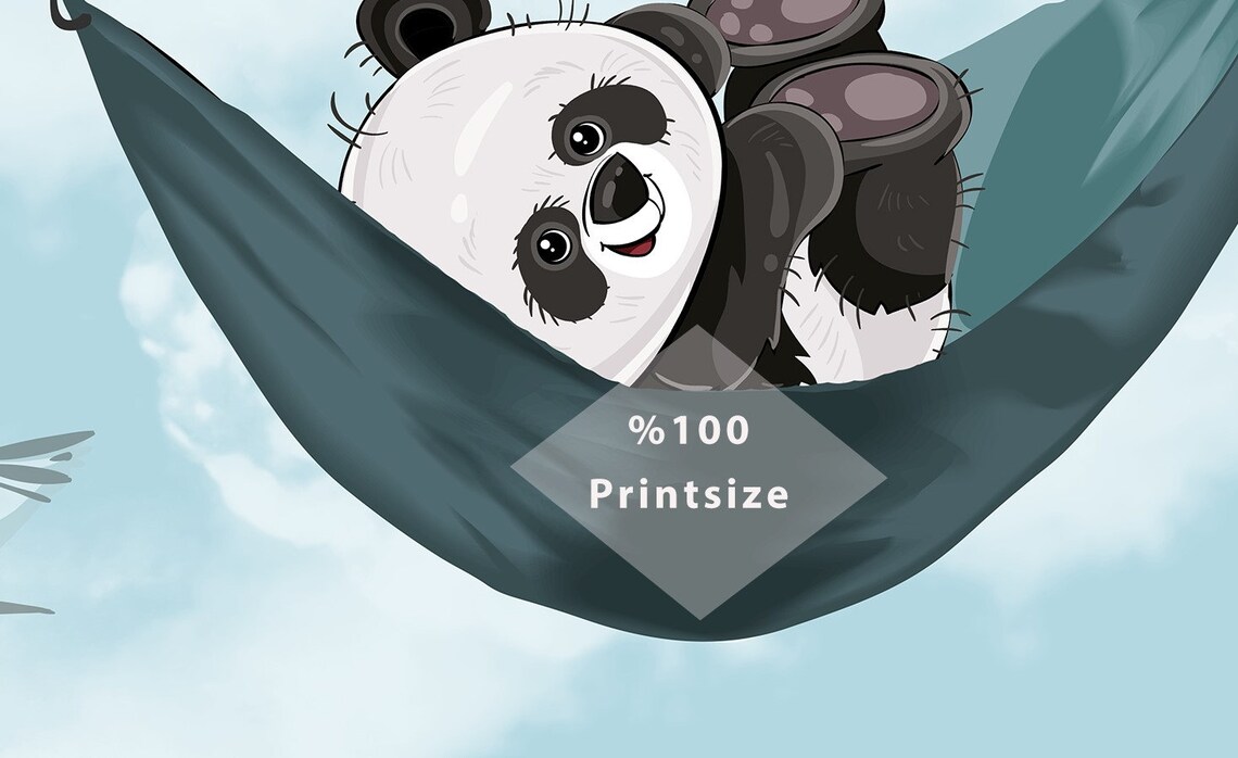 Cute Happy Baby Pandas Wallpaper / Panda Wallpaper / Blue - Etsy