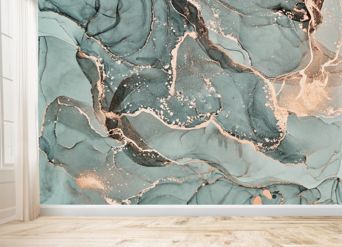 Ink Paint Wallpaper / Abstract Wallpaper / Luxury Wallpaper / | Etsy