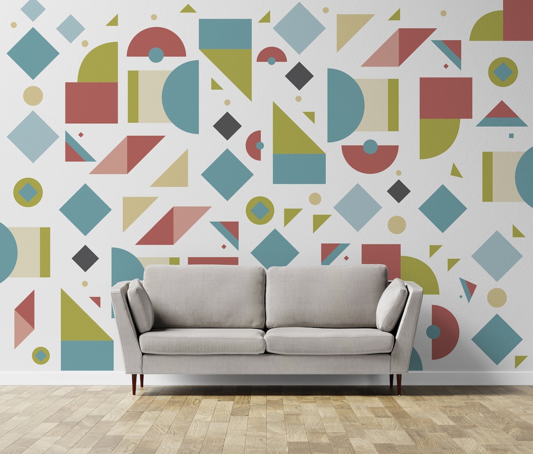 Geometric Minimalist Shapes Wallpaper Versatile Design Peel and Stick ...